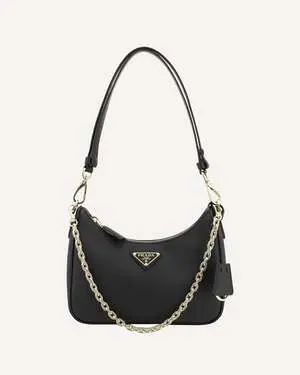 Prada Saffiano Leather Shoulder Bag - Black