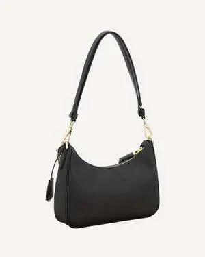 Prada Saffiano Leather Shoulder Bag - Black