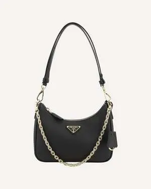 Prada Saffiano Leather Shoulder Bag - Black
