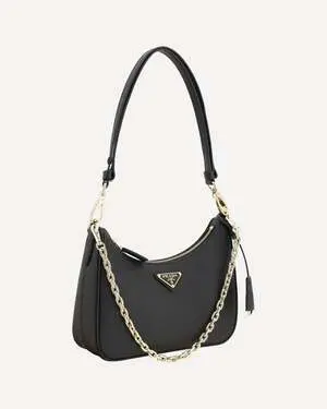 Prada Saffiano Leather Shoulder Bag - Black