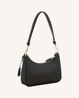 Prada Saffiano Leather Shoulder Bag - Black