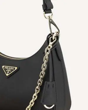 Prada Saffiano Leather Shoulder Bag - Black