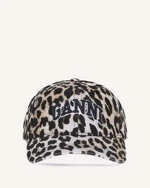 GANNI Leopard Baseball Hat Multicolour