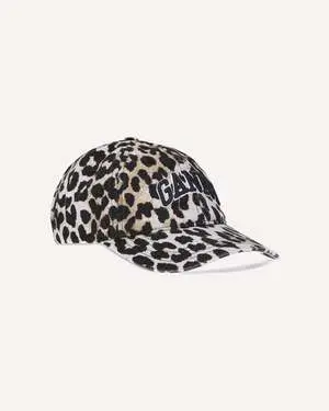 GANNI Leopard Baseball Hat - Multicolour