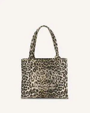 GANNI Leopard Print Tote Bag - Brown