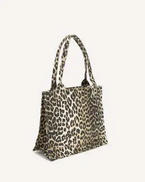 GANNI Leopard Print Tote Bag