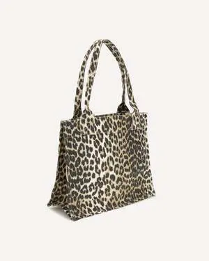 GANNI Leopard Print Tote Bag