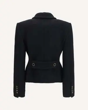 Chloé Cropped Single-breasted Blazer With Fabric Buttons