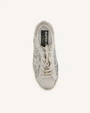 GOLDEN GOOSE Super Star Glitter Sneakers - Cream