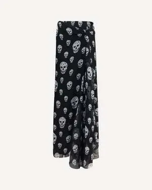 Alexander McQueen Draped Long Skull Skirt