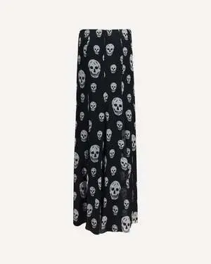 Alexander McQueen Draped Long Skull Skirt