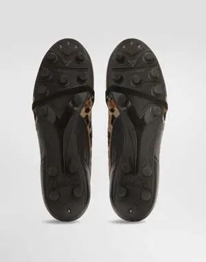 Dolce & Gabbana X Diadora Calfskin Soccer Cleats With Leopard Print