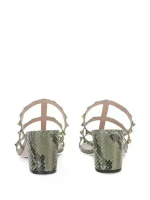 Valentino Garavani Rockstud Snakeskin-effect Sandals