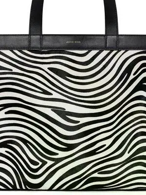 ANINE BING Medium Rio Tote In Zebra Print Calf Hair