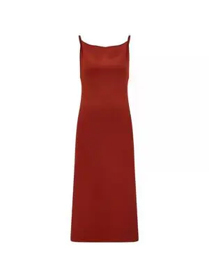 FERRAGAMO Knitted Slip Dress - Red