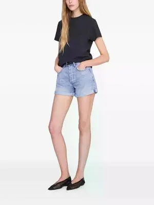 ANINE BING Shelley Cropped Cotton Jersey Baby Tee