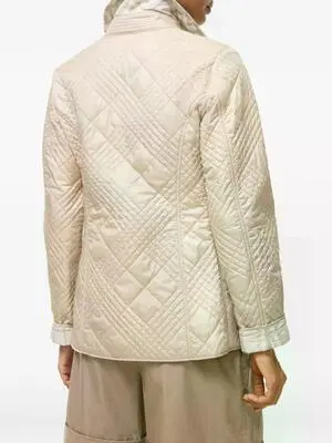 Burberry Quilted Nylon Fernleigh Jacket With Detachable Leather Collar
