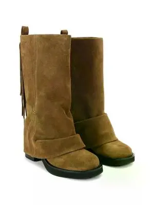 Kurt Geiger Fringe Gaiter Biker Boots