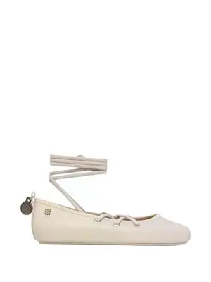 Melissa Lace-up Ankle-strap Ballet Flats - Neutrals