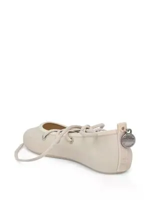Melissa Lace-up Ankle-strap Ballet Flats - Neutrals