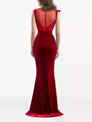 IMROSKA Plunging V-neck Draped Maxi Dress
