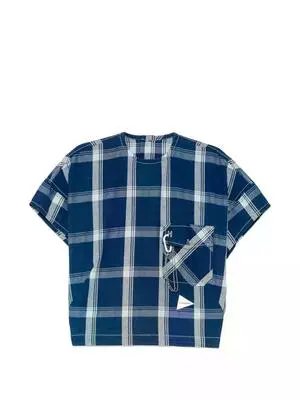 AND WANDER Check-print Pocket Top
