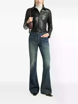COURREGES Leather Logo Detail Jacket