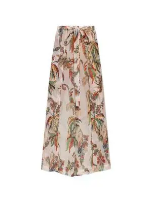 Etro Paisley Print Slit Detail Palazzo Pants - Neutrals