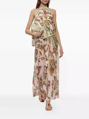 Etro Paisley Print Slit Detail Palazzo Pants