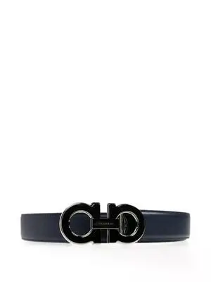 FERRAGAMO Gancini Reversible Belt - Blue