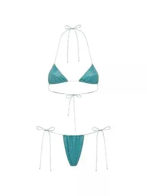 Oseree Lumiere Glitter-effect Bikini - Blue
