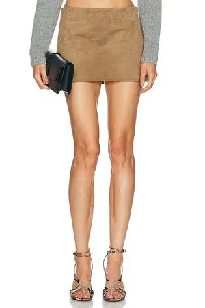Khaite Jett Suede Skirt