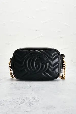 Gucci Mini Gg Marmont Shoulder Bag - Black