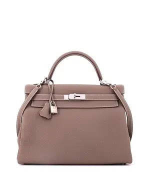 Hermès Kelly 32 Handbag Grey Togo With Palladium Hardware Etoupe