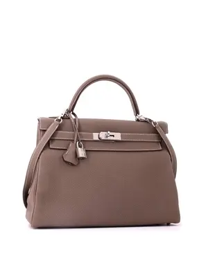 Hermès Kelly 32 Handbag Grey Togo With Palladium Hardware - Etoupe