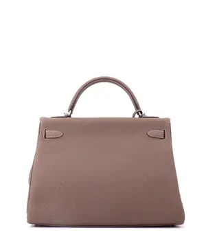 Hermès Kelly 32 Handbag Grey Togo With Palladium Hardware - Etoupe