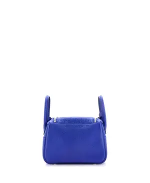 Hermès Mini Lindy Quadrille Bag Clemence With Canvas - Blue