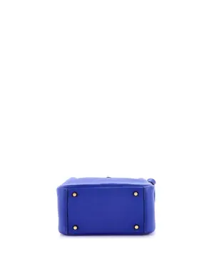 Hermès Mini Lindy Quadrille Bag Clemence With Canvas - Blue