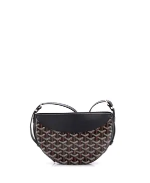 Goyard Hirondelle Shoulder Bag Coated Canvas And Leather - Black