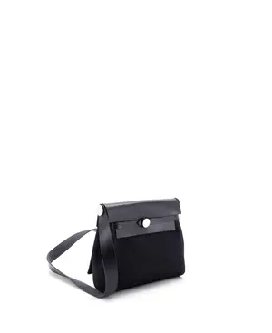 Hermès 20 Herbag Zip Toile And Leather - Black