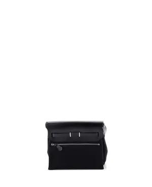 Hermès 20 Herbag Zip Toile And Leather - Black