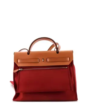 Hermès 31 Herbag Zip Leather And Toile - Red