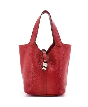Hermès Mm Picotin Lock Bag Clemence - Red