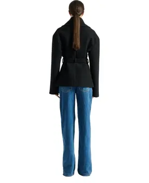 Balmain Belted Wool Pea Coat