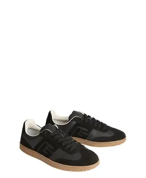 Balmain Swan Suede And Smooth Leather Trainers - Black