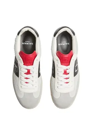 Balmain Swan Suede And Smooth Leather Trainers - Multicolor