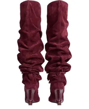 Balmain Suede Thigh-high Boots With Tassel Detail