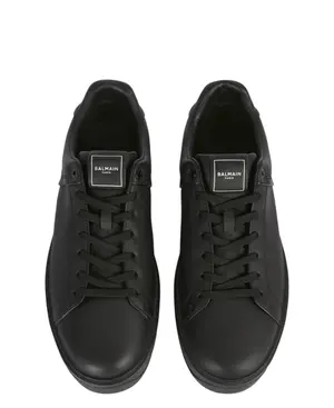 Balmain B-court Smooth Leather Trainers - Black