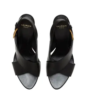 Balmain Anthem Smooth Leather Sandals