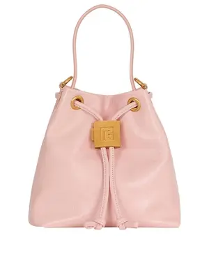 Balmain Pulse Bucket Bag In Smooth Leather - Pink